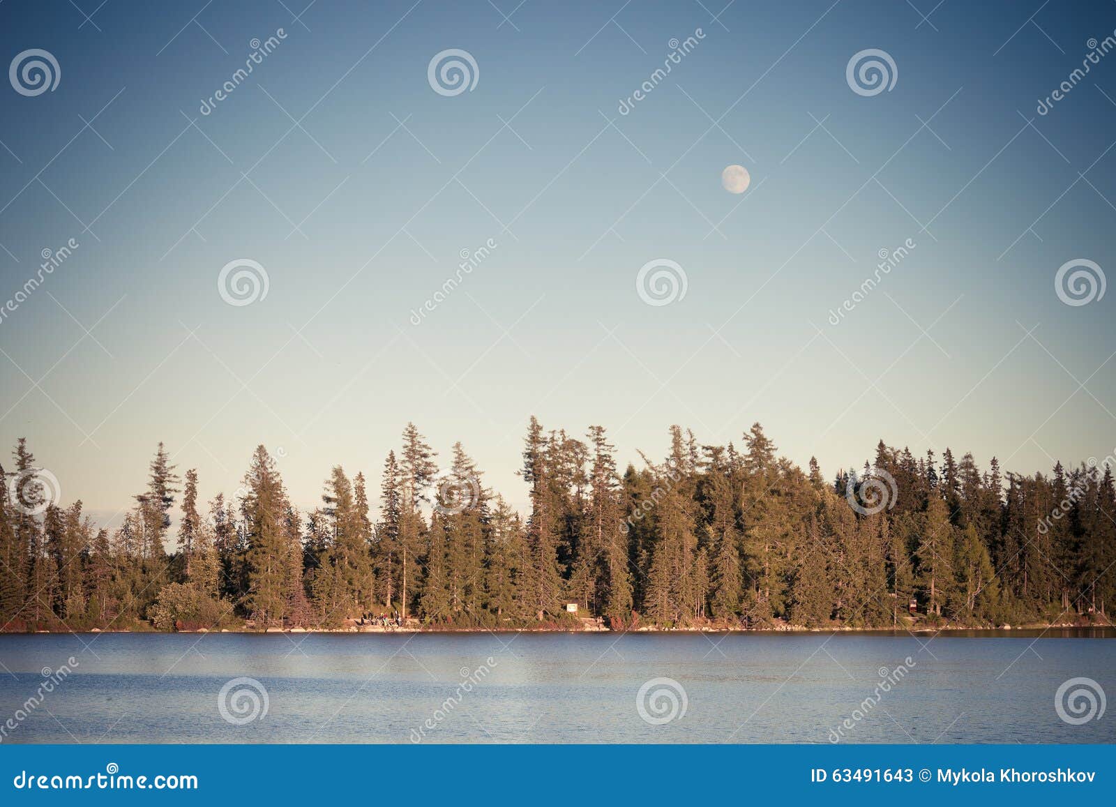 Full Moon Over Mountain Lake Stock Image - Image of alps, pond: 63491643