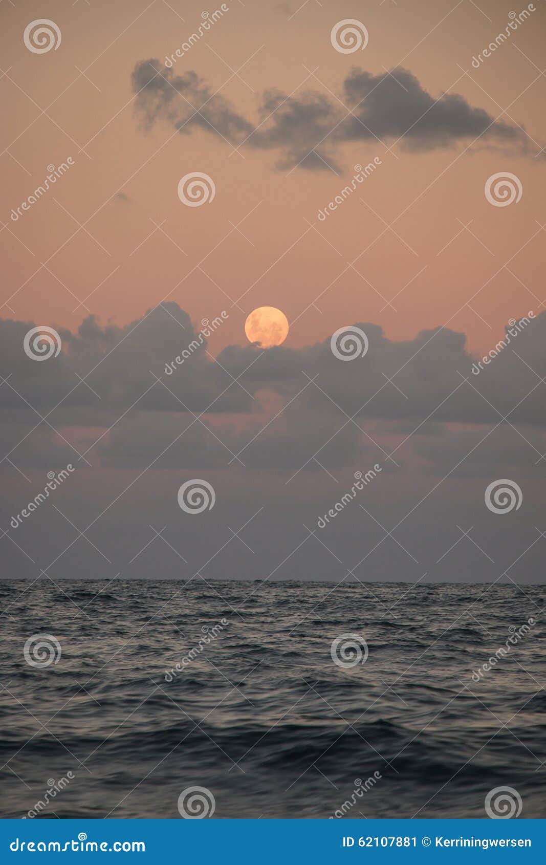 Full Moon Over Ocean and Clouds Stock Image - Image of ocean ...