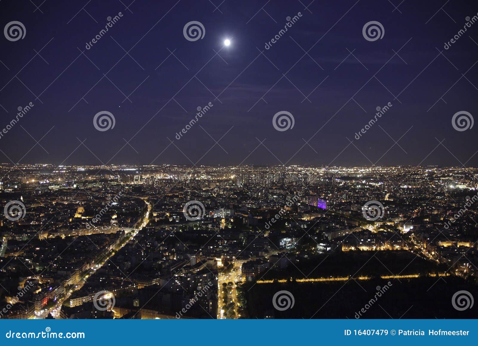 Full moon over paris stock image. Image of enlighten - 16407479