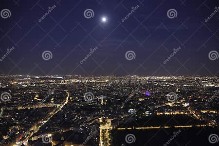Full moon over paris stock image. Image of enlighten - 16407479