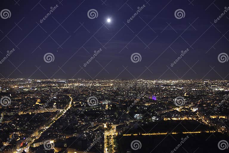 Full moon over paris stock image. Image of enlighten - 16407479