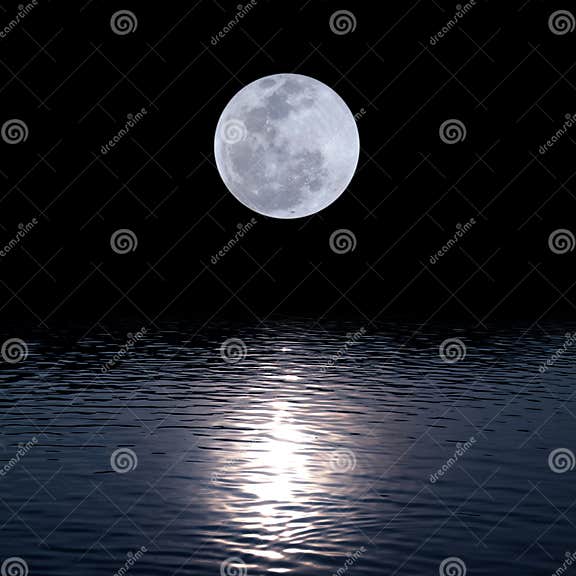 Full moon over water stock photo. Image of landscape - 18523000