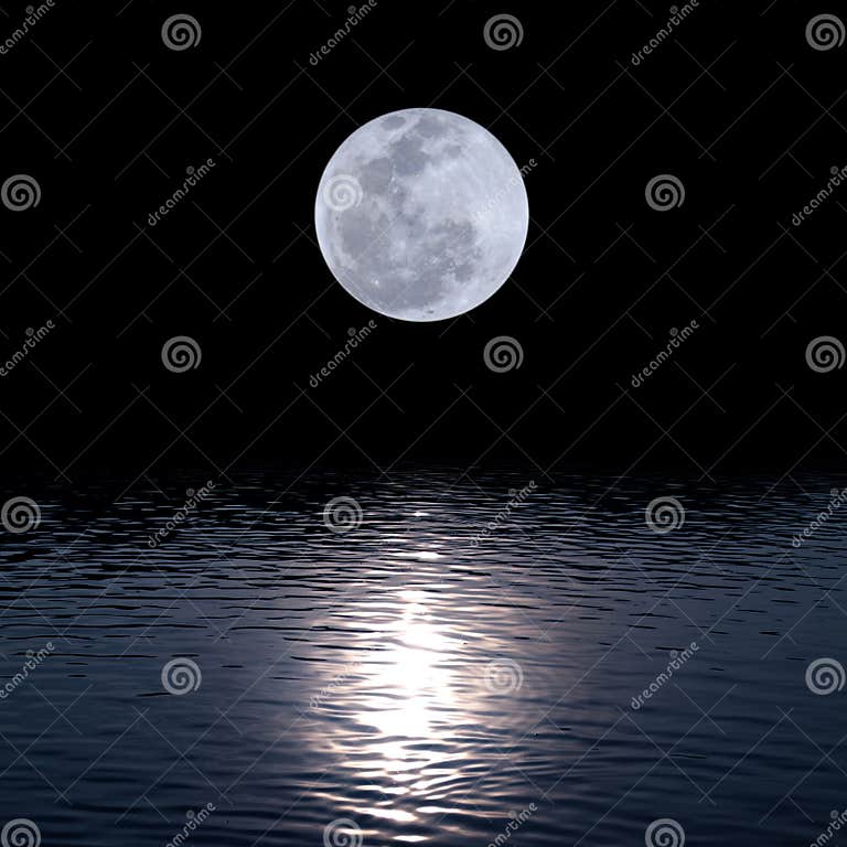 Full moon over water stock photo. Image of landscape - 18523000