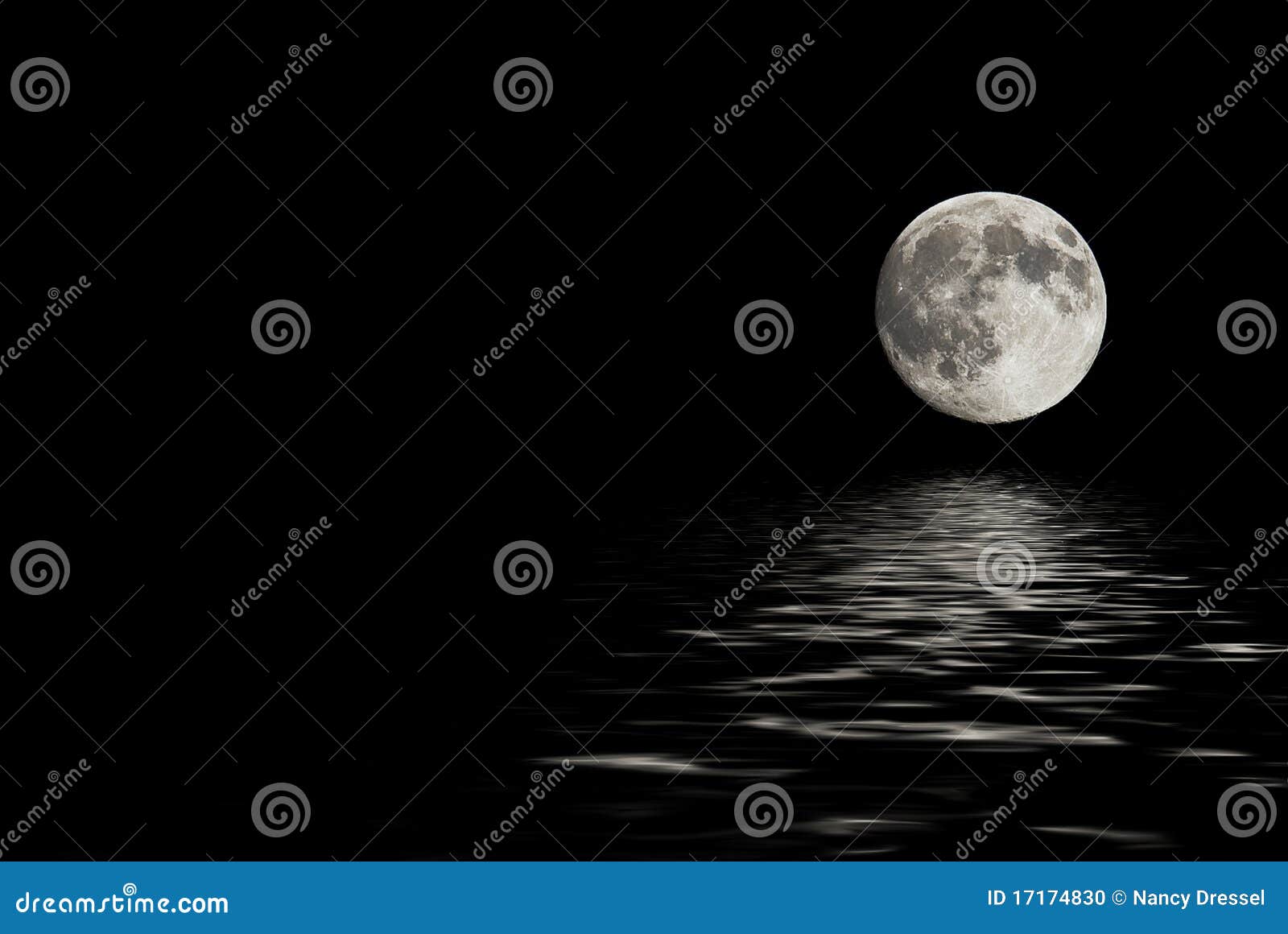 Full Moon Over Water Surface Stock Photo - Image of adults, ambitious ...