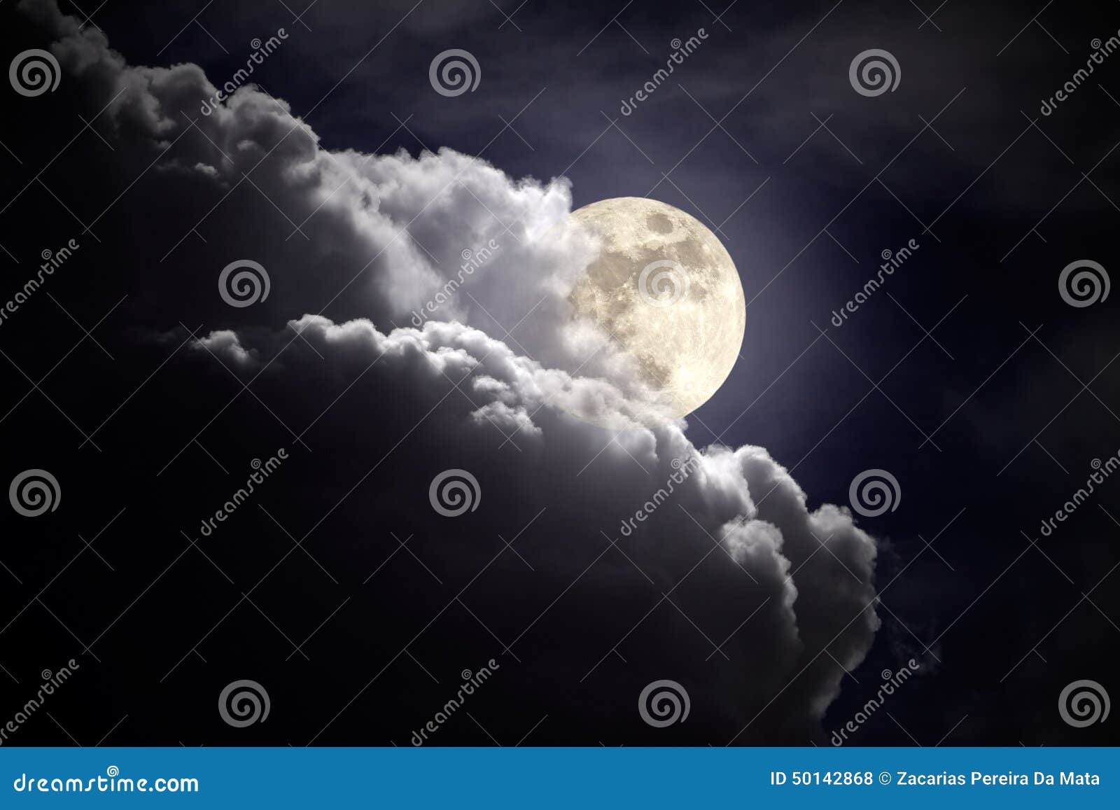 Full moon overcast night stock photo. Image of midnight - 50142868