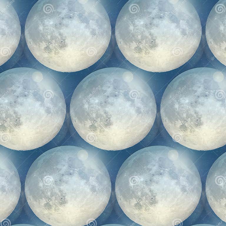 Full Moon Pattern on a Blue Background Stock Illustration ...