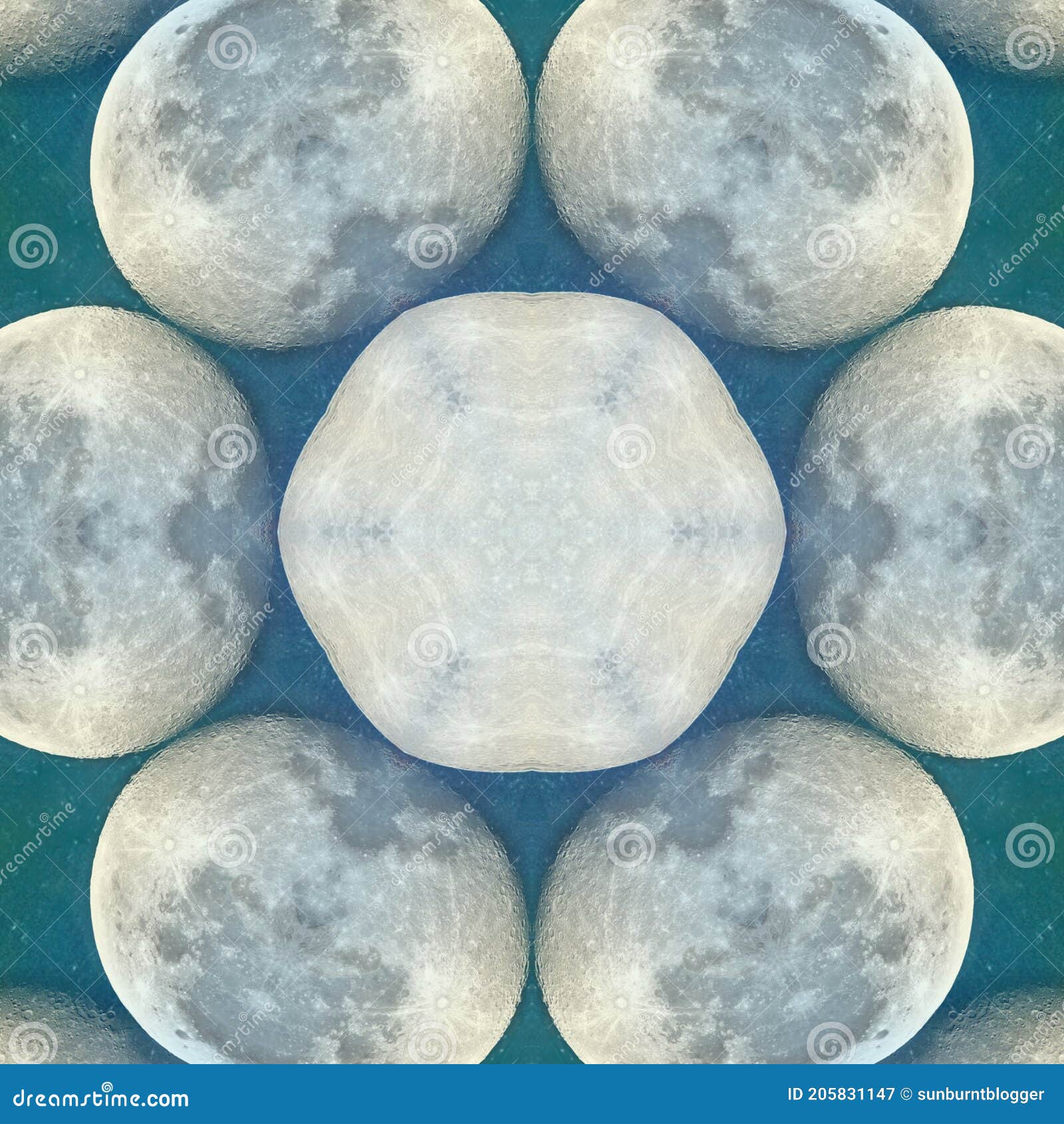 Full Moon Pattern on a Blue Background Stock Illustration ...
