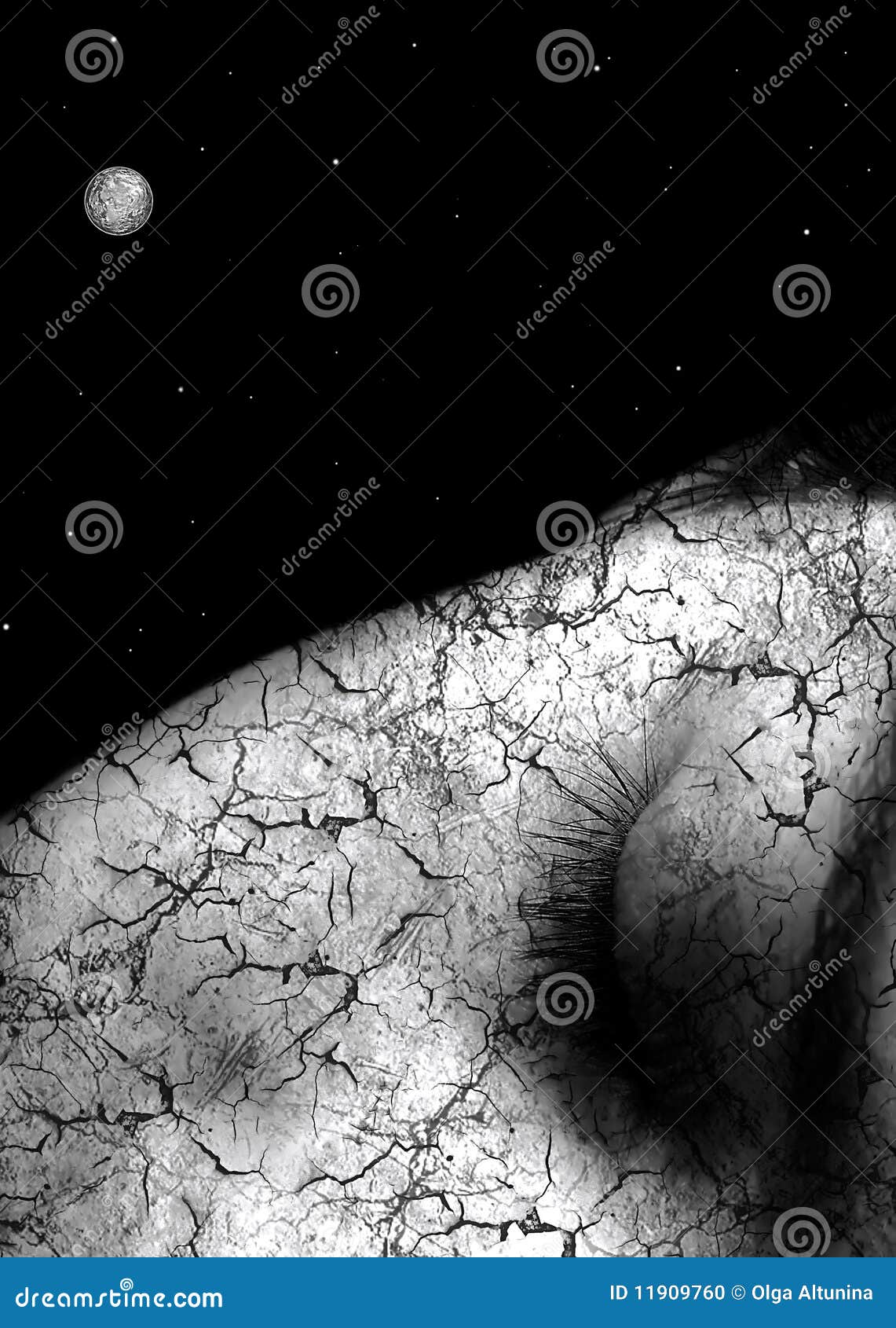 Full Moon and the Person in the Cracks Stock Photo - Image of night ...