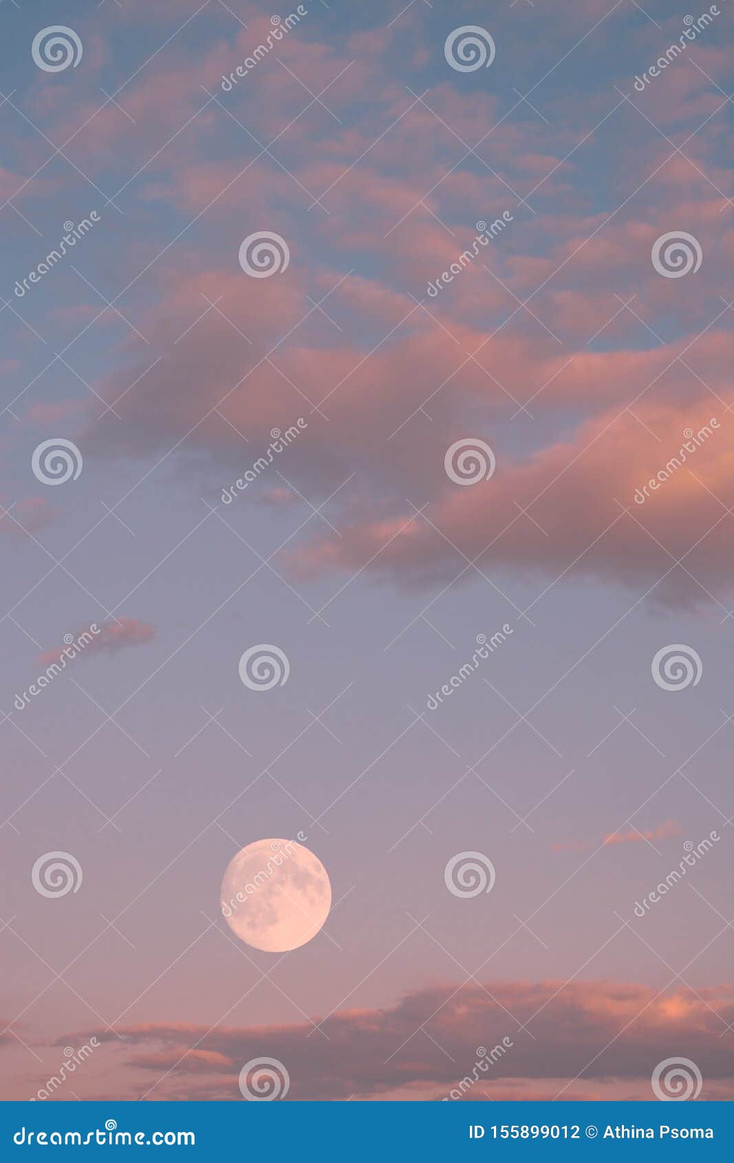 Full moon with pink clouds stock photo. Image of meteorology - 155899012