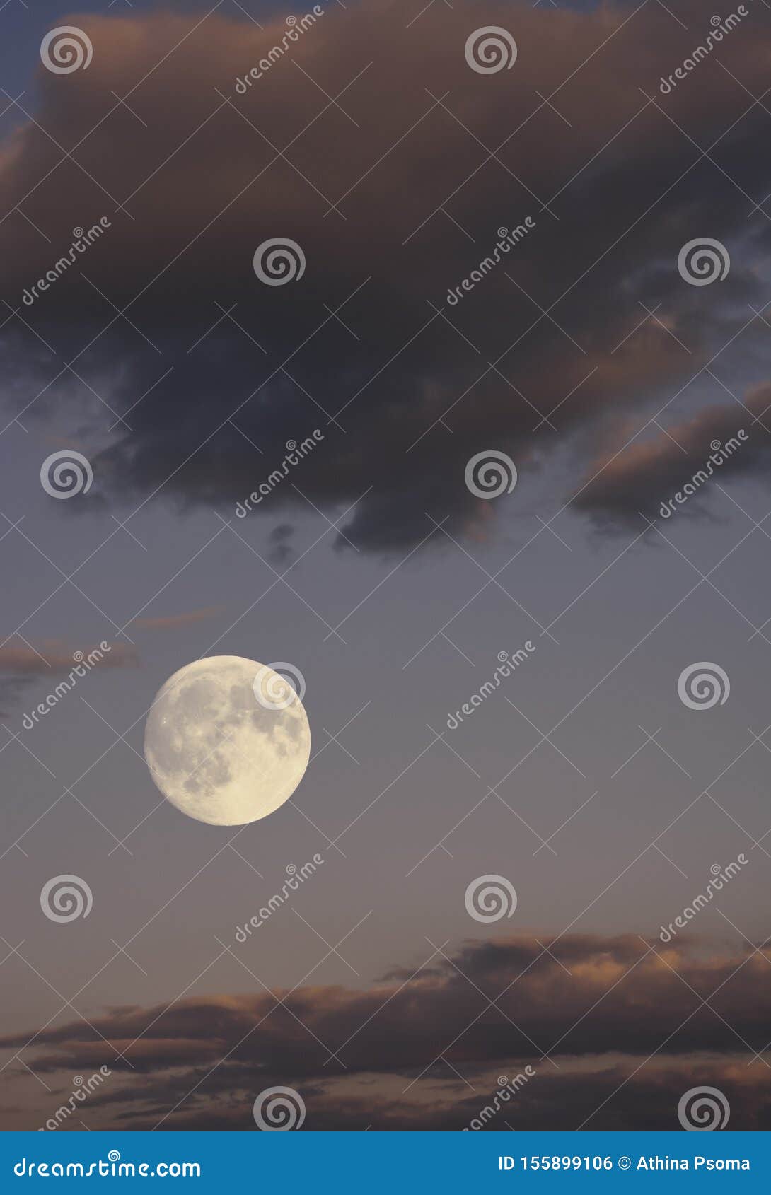 Full moon with pink clouds stock photo. Image of full - 155899106
