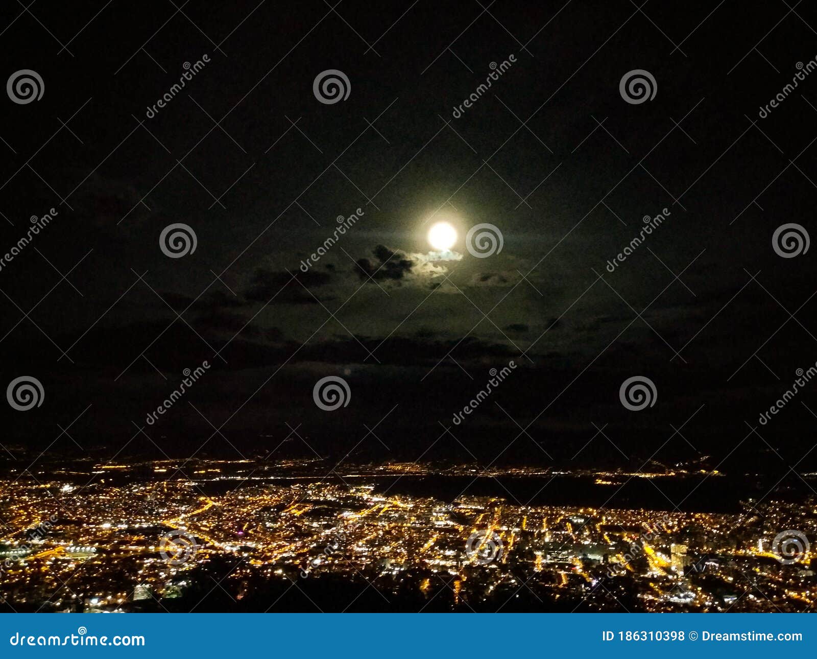 Full moon in Quito stock photo. Image of astronomy, light - 186310398