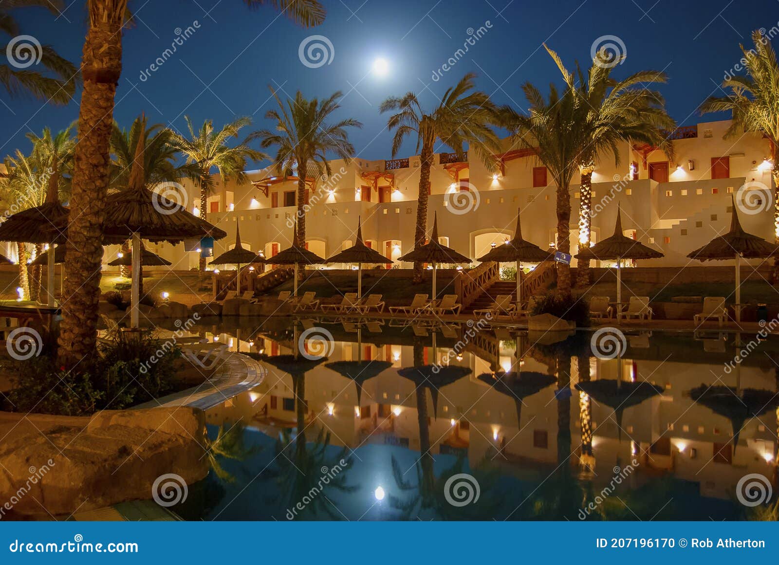 Full Moon Reflecting in a Swimming Pool Editorial Image - Image of ...