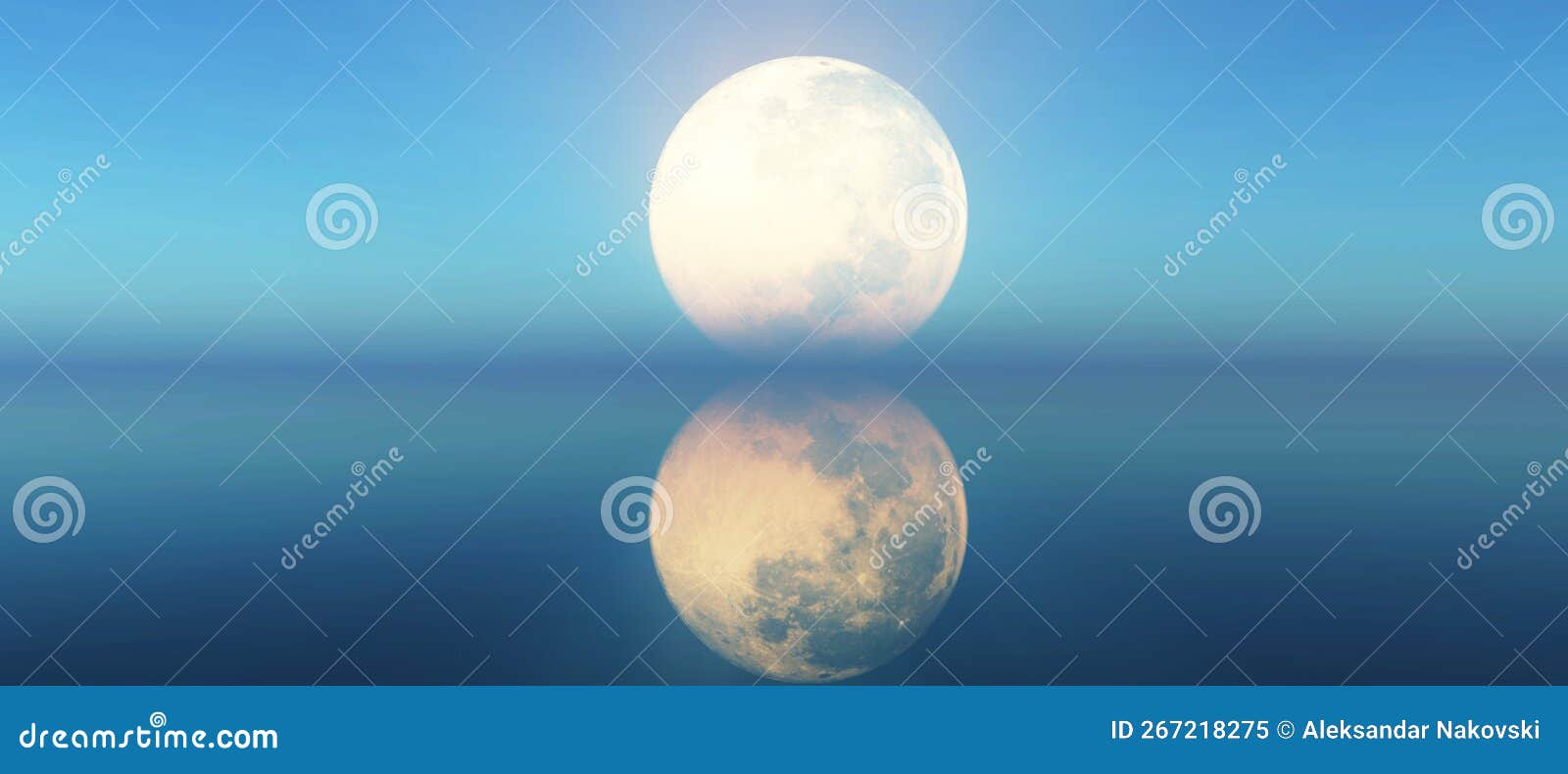 Full Moon Reflection on the Water Illustration Stock Illustration ...