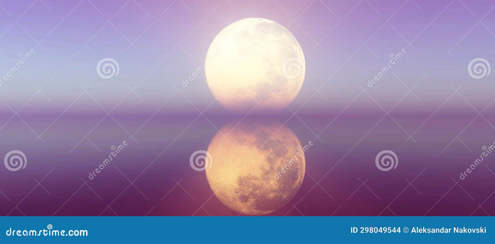 Full Moon Reflection on the Water Illustration Stock Illustration ...