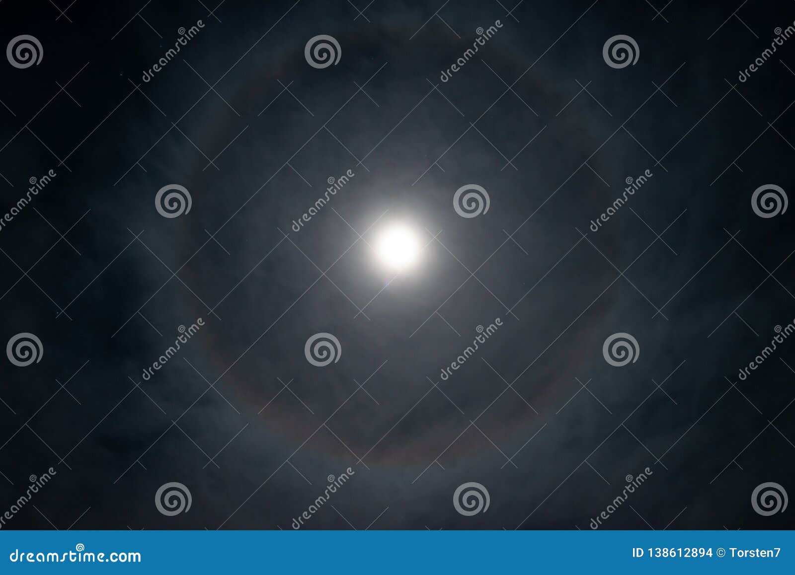 Full Moon with Ring Shaped Halo Stock Photo - Image of atmospheric ...