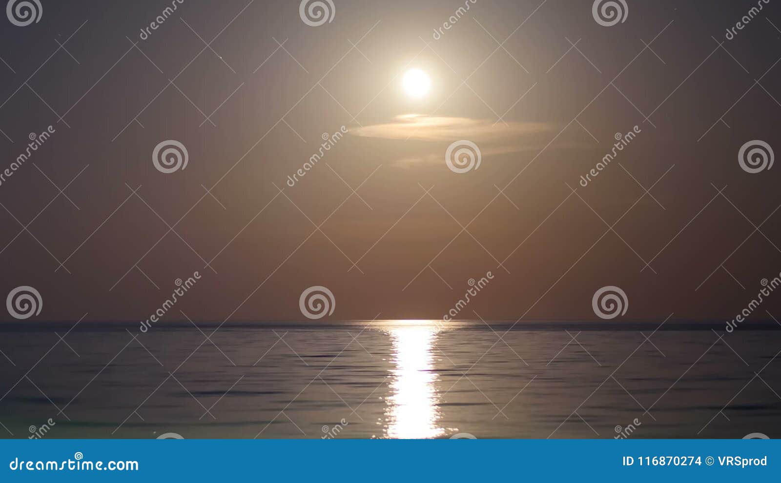 Full Moon Rises Over the Sea and Lunar Path in Time Lapse Stock Footage ...
