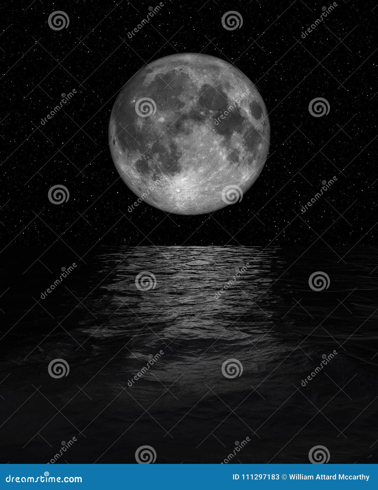 Moonrise stock image. Image of reflection, full, horizon - 111297183