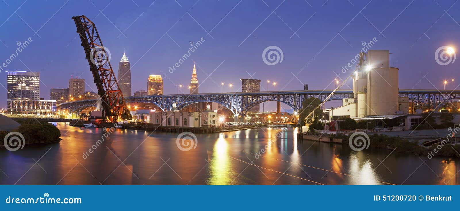 Full Moon Rising in Cleveland Stock Photo - Image of cleveland, bridge ...