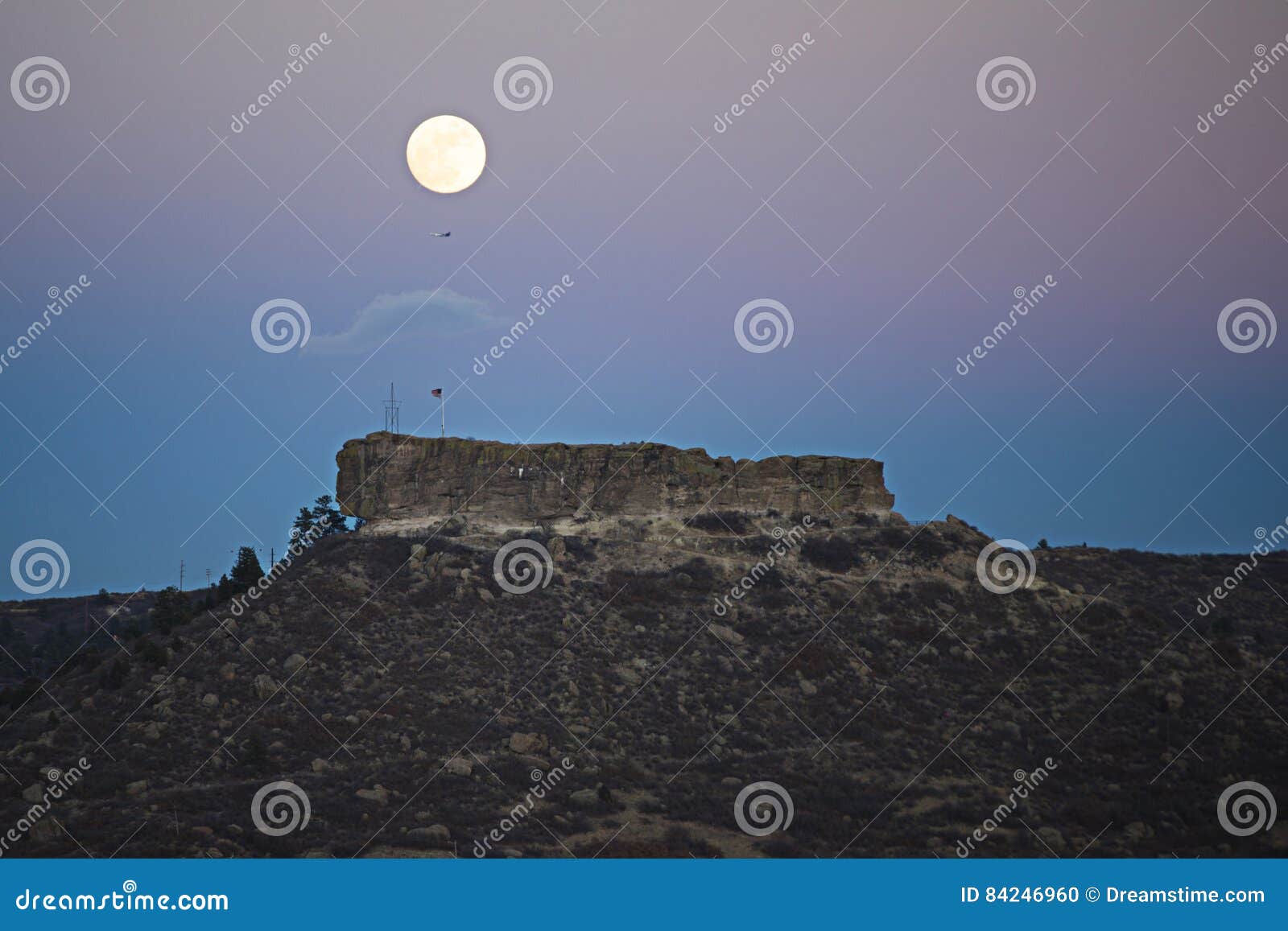 Full Moon Rising stock photo. Image of rock, plane, colorado - 84246960