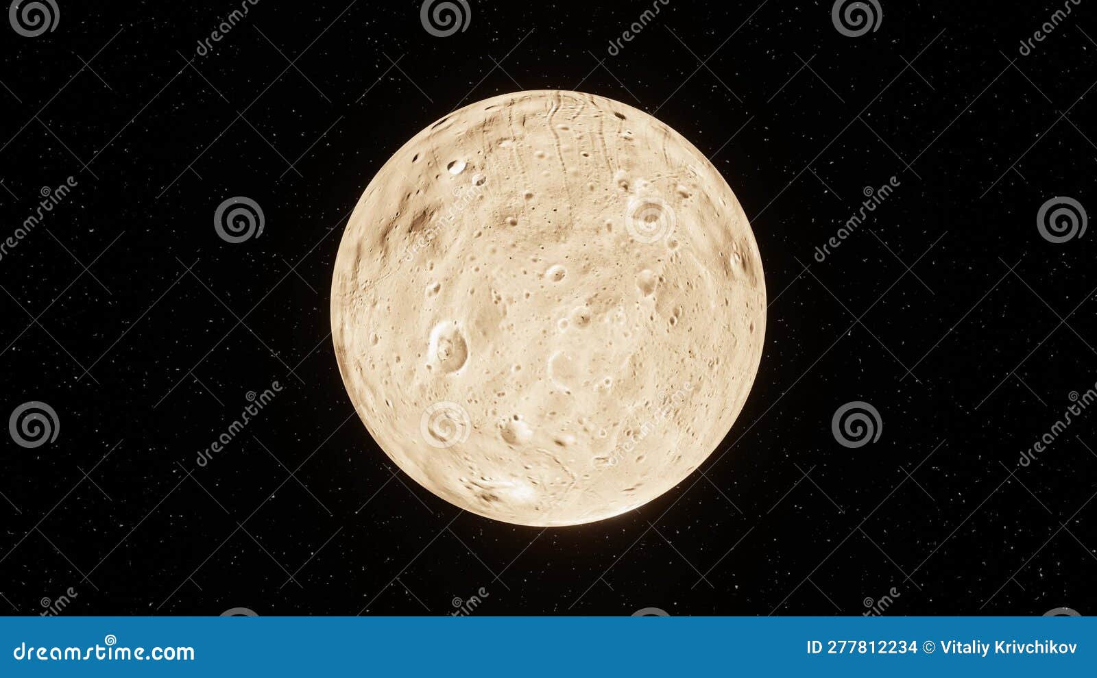 Full Moon Rotating on Black Space Background. 3D Loop Animation Motion ...
