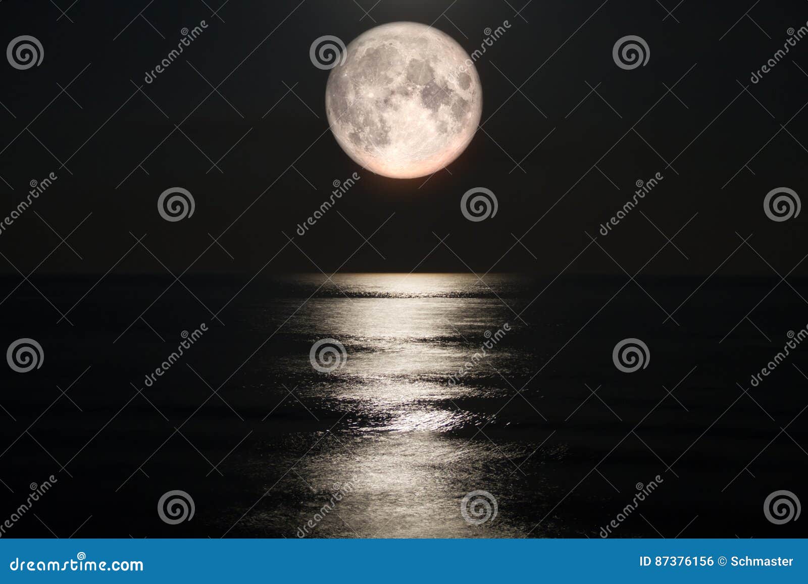 Full moon on sea stock photo. Image of space, shiny, black - 87376156