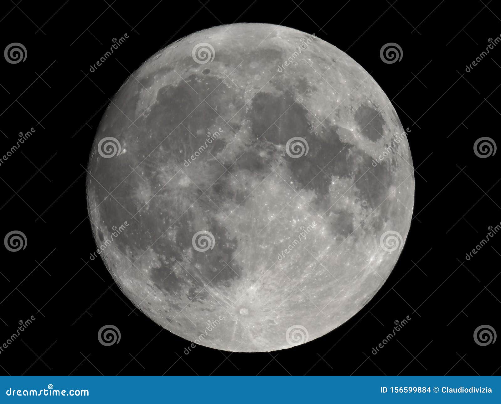 Full Moon Seen with Telescope Stock Photo - Image of astrophoto, moon ...