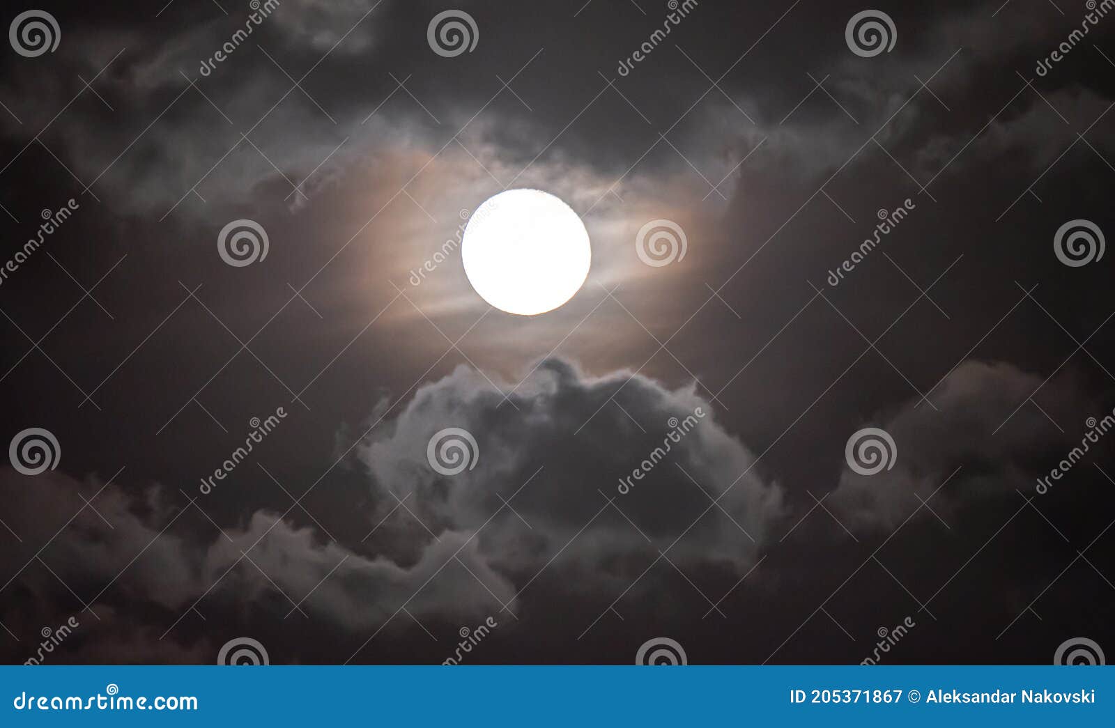Full Moon in the Sky with Clouds Stock Image - Image of illuminated ...