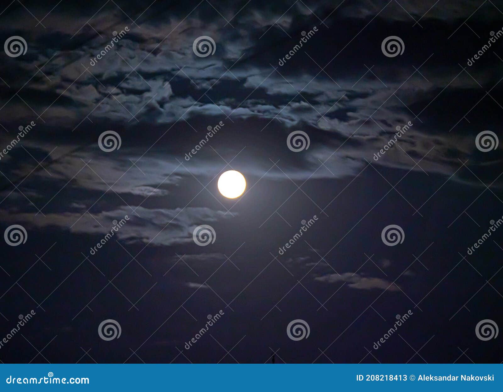 Full Moon in the Sky with Clouds Stock Image - Image of nature, dark ...