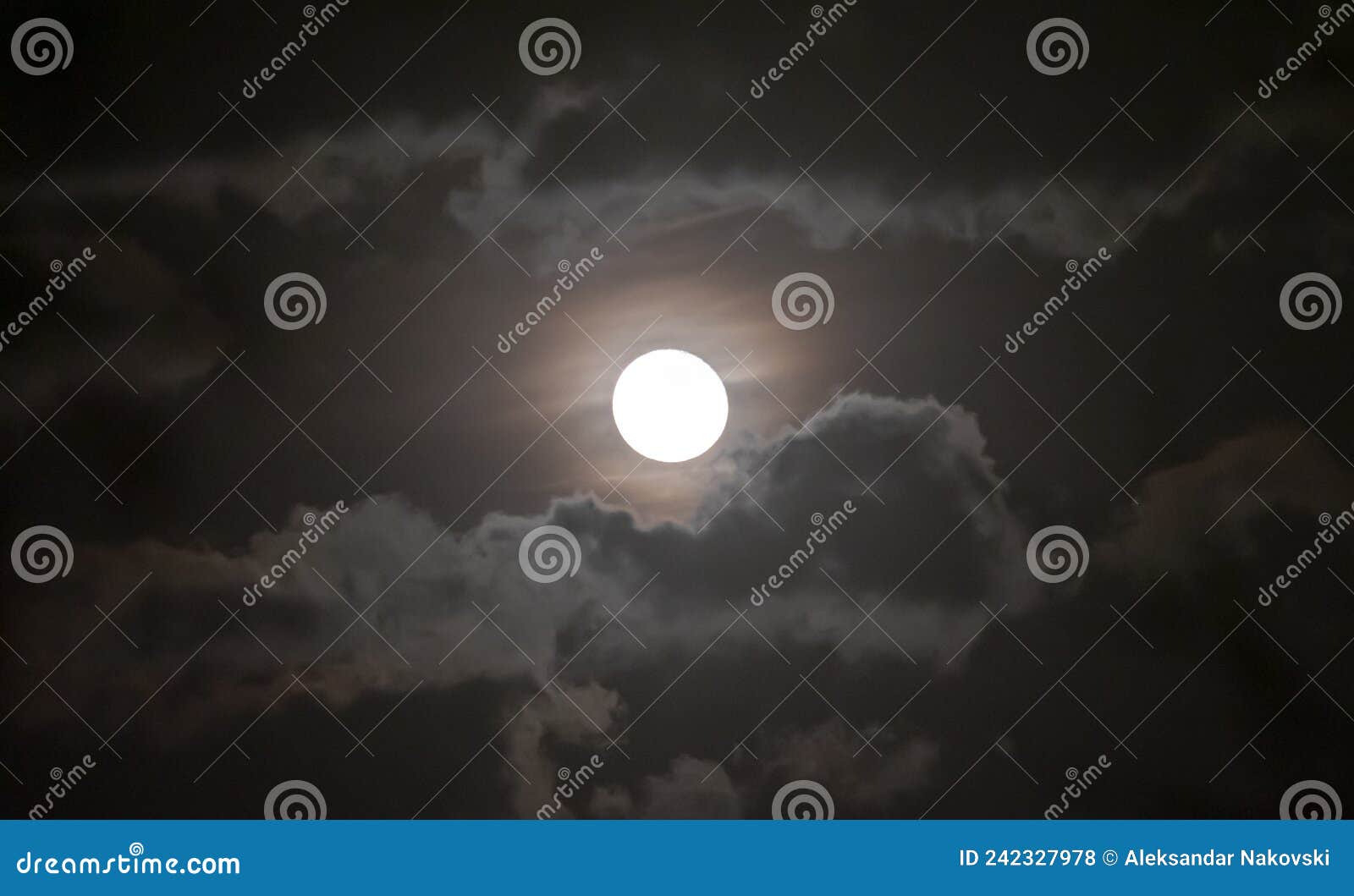 Full Moon in the Sky with Clouds Stock Photo - Image of full, astronomy ...