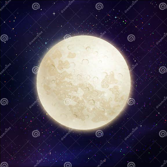 Full Moon Space Background. Stock Vector - Illustration of lunar ...
