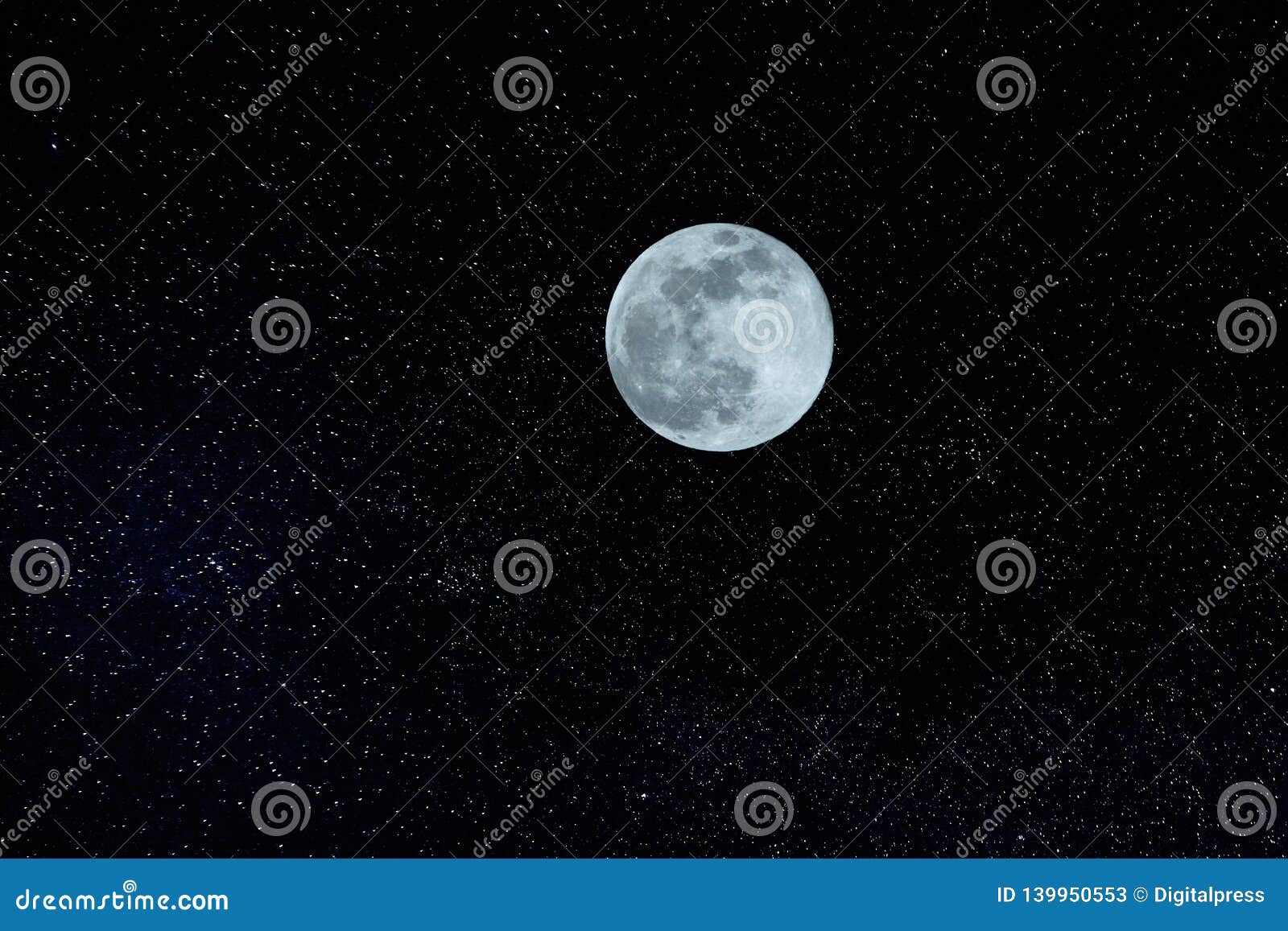 Full Moon with Star Field stock image. Image of star - 139950553