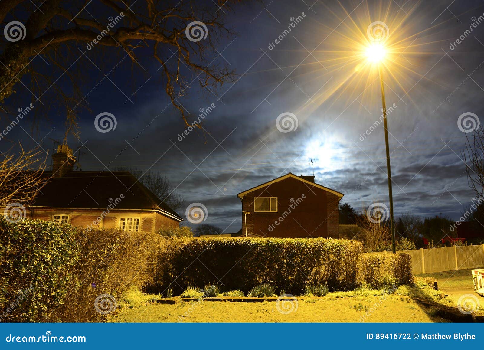 Full Moon and Street Light stock photo. Image of halloween - 89416722