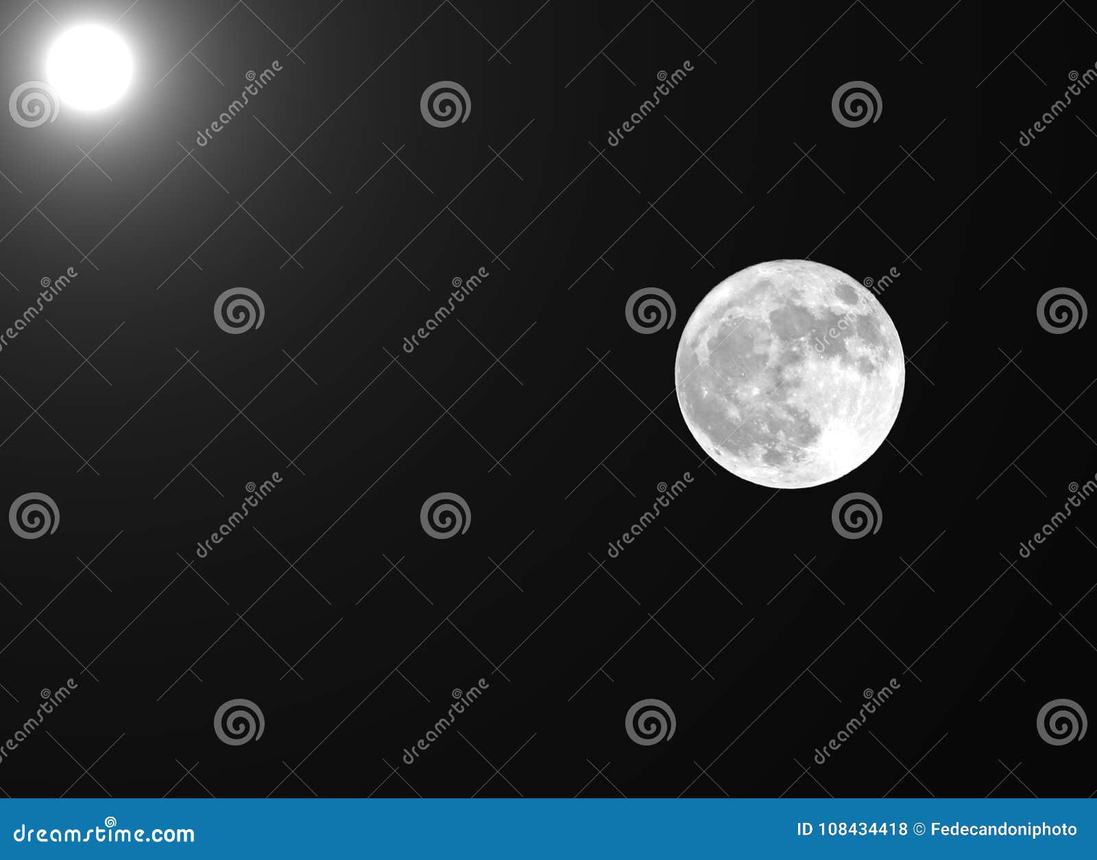 Full Moon and the Sun in the Same Frame Stock Photo - Image of mystery ...
