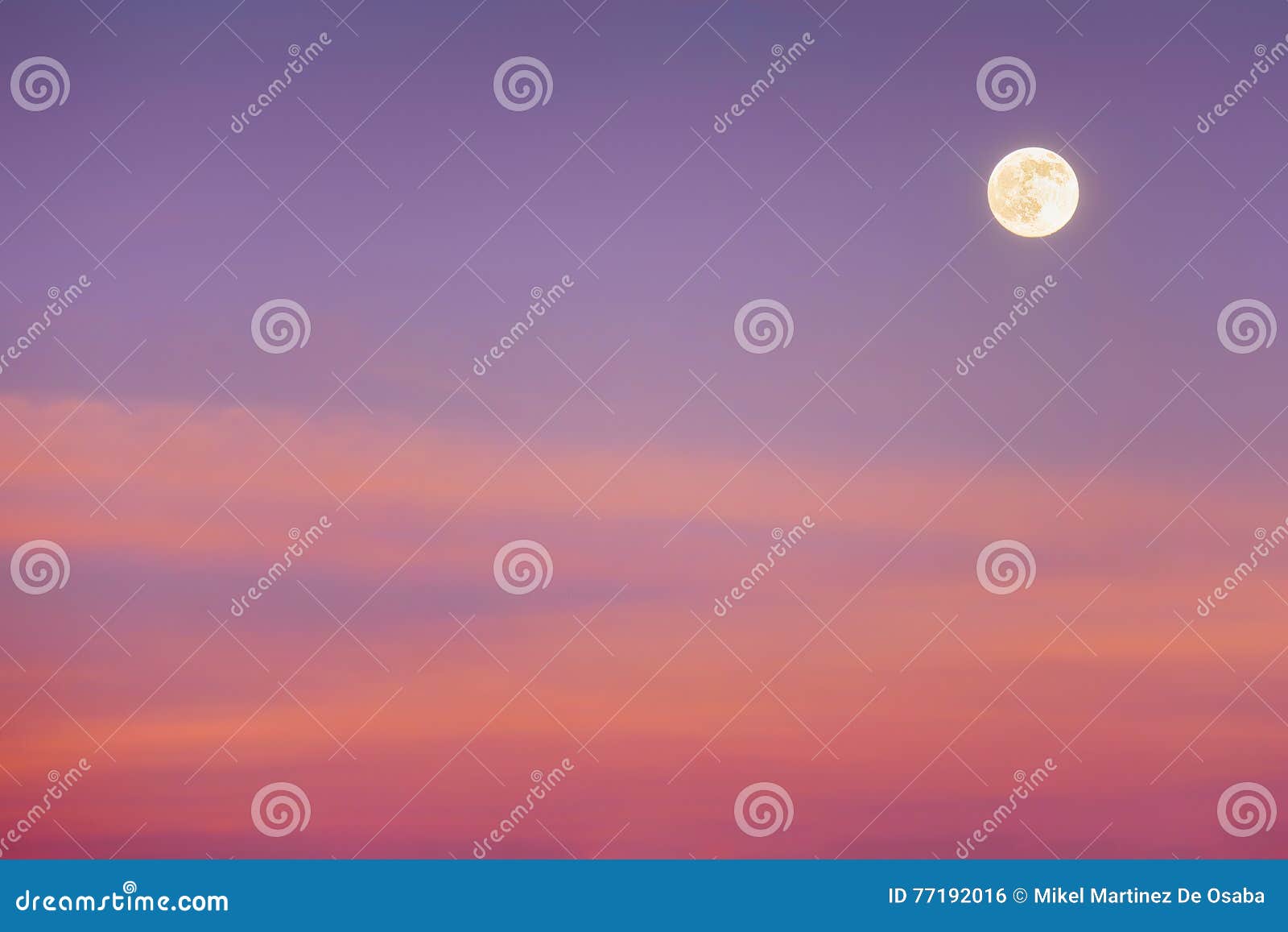 Full Moon with Sunset Clouds Stock Photo - Image of landscape, sunset ...
