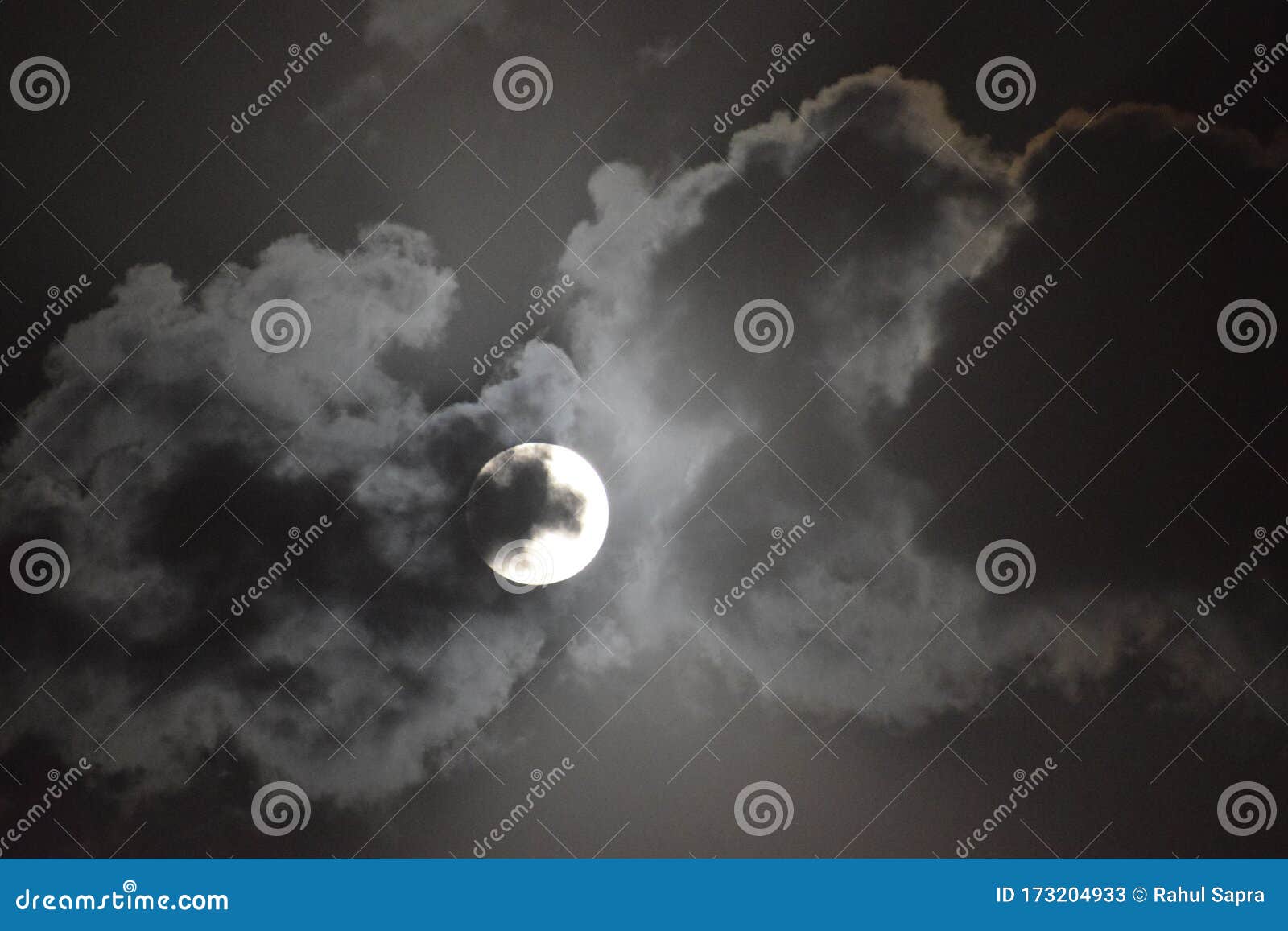 Full Moon View during Cloudy Night in the Sky Stock Image - Image of ...