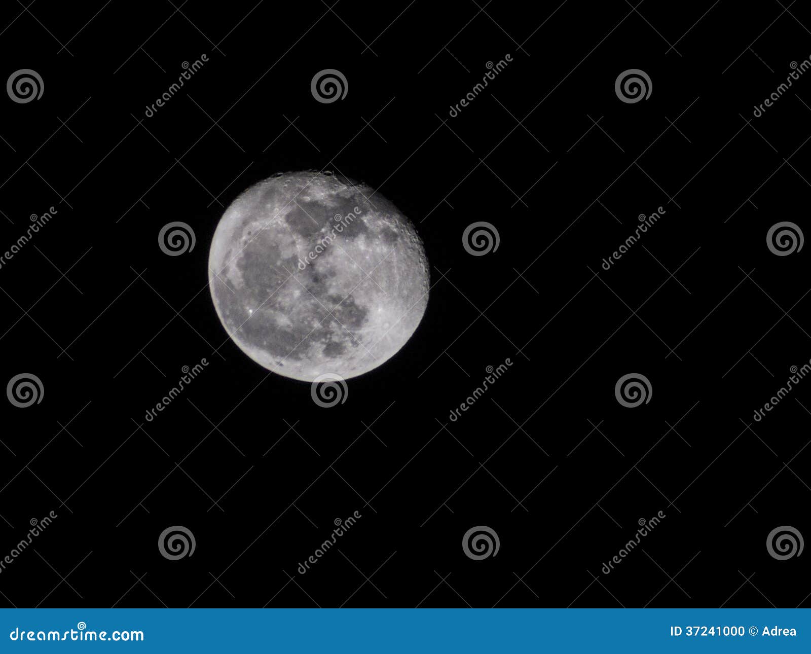 Almost Full Moon on a Clear Sky Stock Photo - Image of rise, planet ...