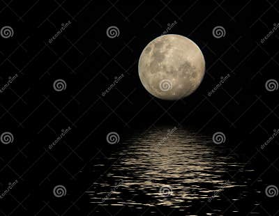 Full moon in water stock image. Image of water, light - 6429791