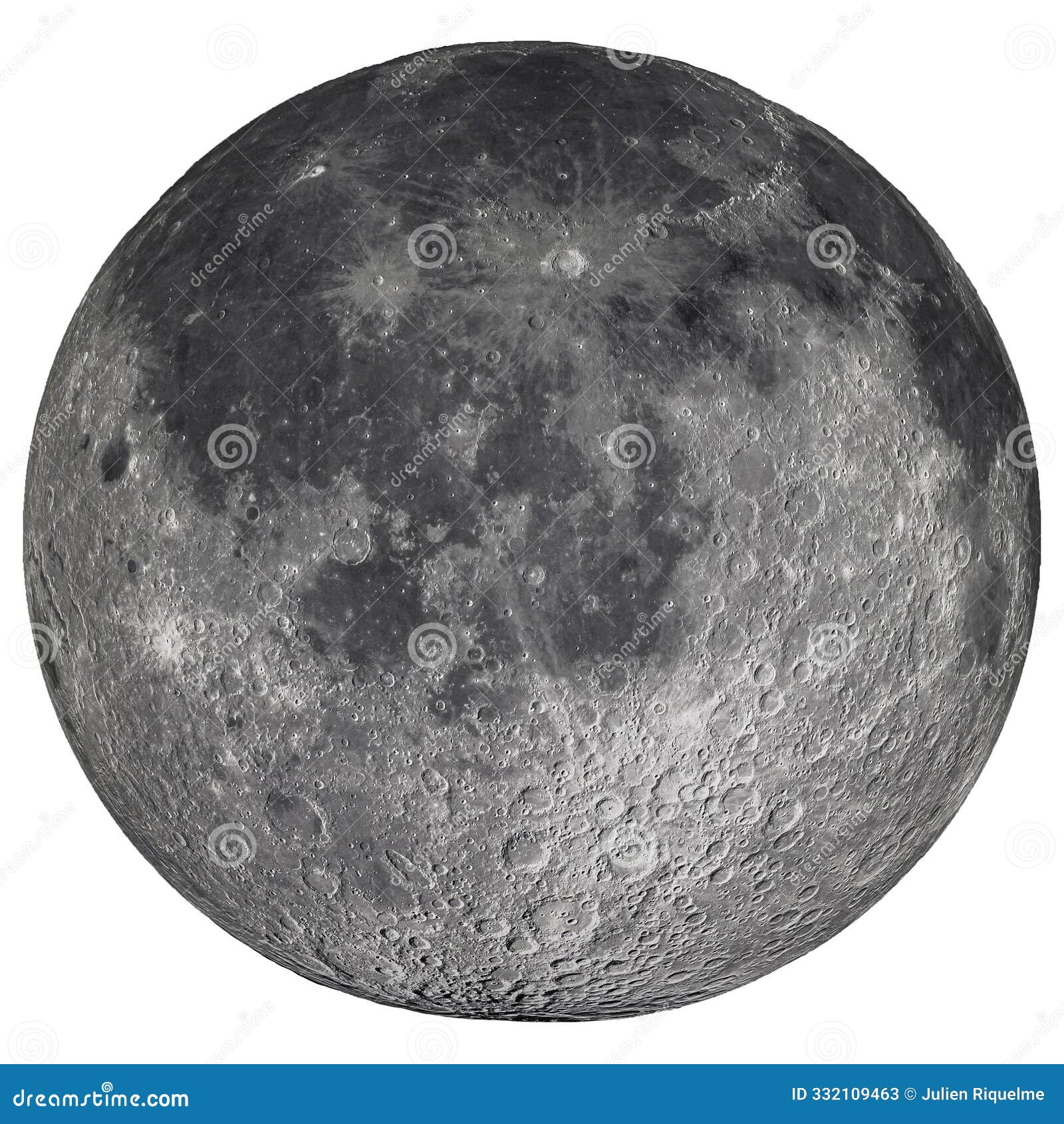 The Full Moon on a White Background. Stock Image - Image of close ...