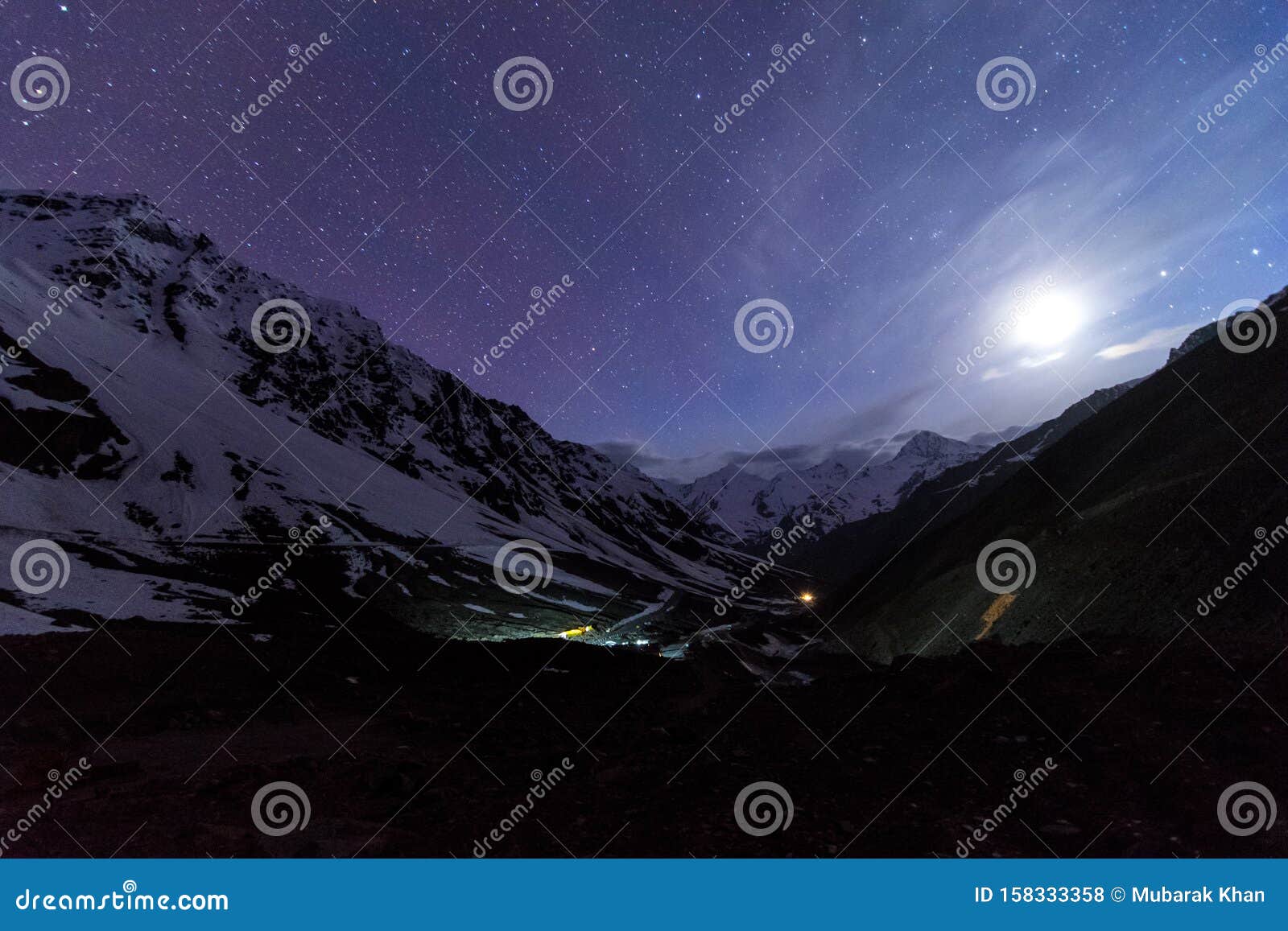 Full Moon and White Clouds on Black Night Sky Stock Photo - Image of ...