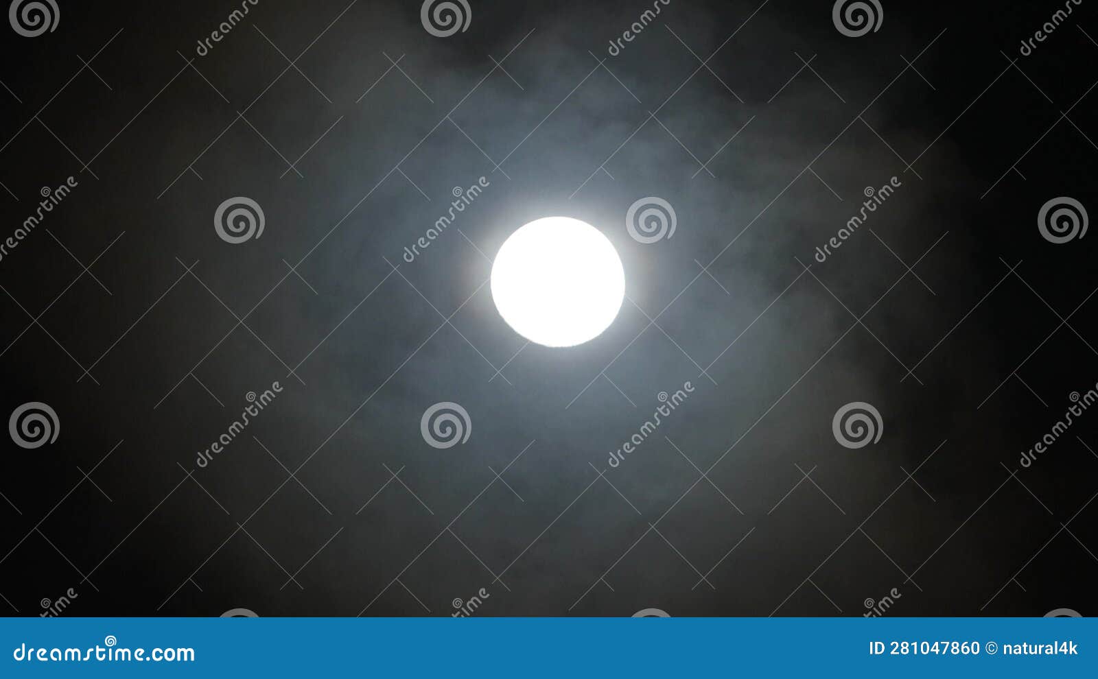Full Moon and White Clouds on Black Night Sky Scene 4k Stock Footage ...