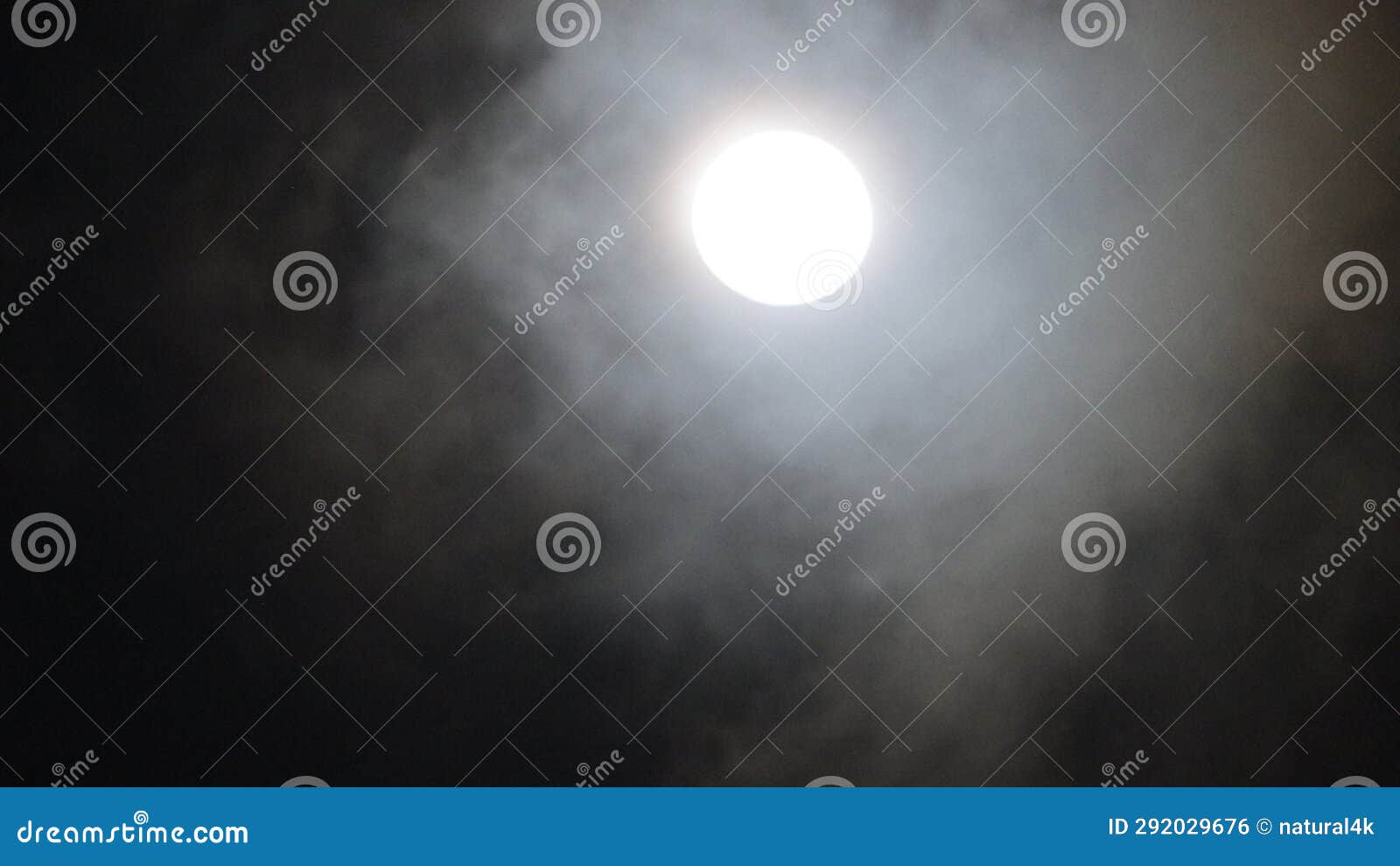 Full Moon and White Clouds on Black Night Sky Scene Stock Footage ...