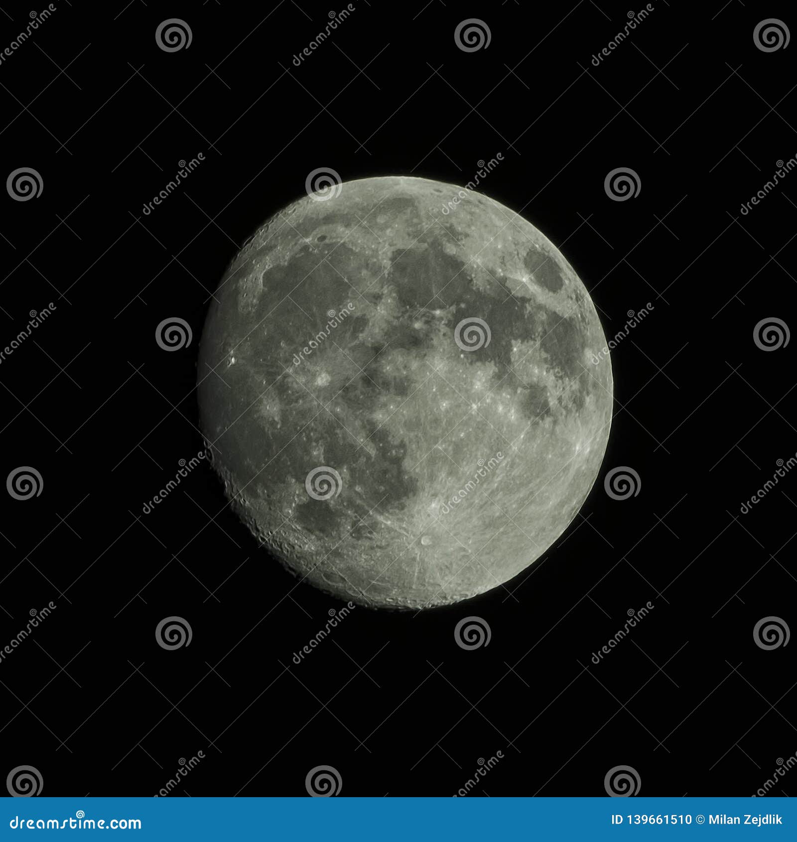 Almost full moon stock photo. Image of detail, space - 139661510