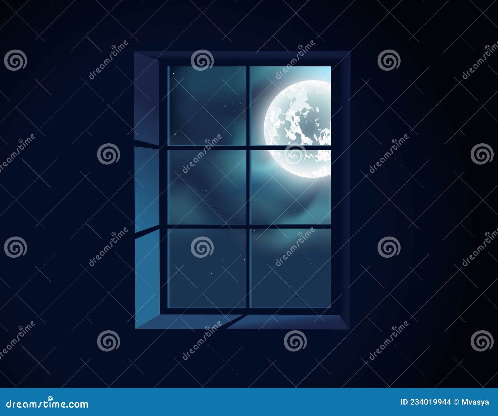 Full Moon. Window View. Moonlight. Twilight. Full Moon. Window View ...