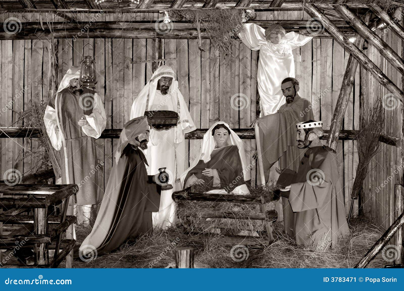 Full Nativity Scene stock image. Image of nativity, symbolic - 3783471