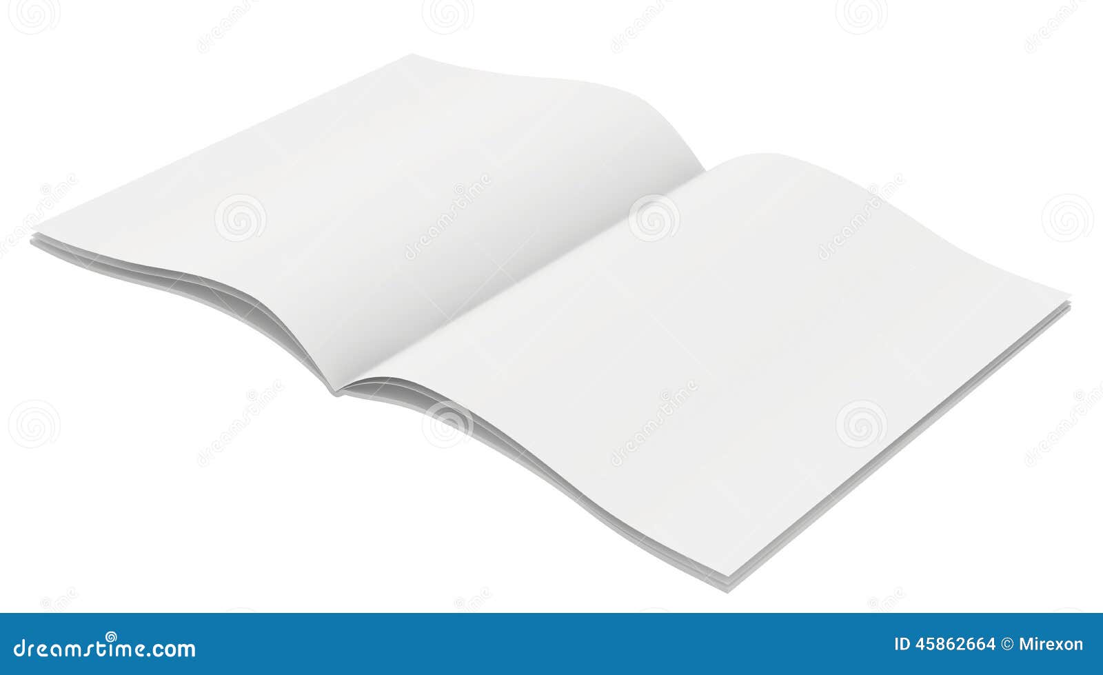 Full Open Magazine with Unfolded Sheets of Paper. Stock Photo - Image ...