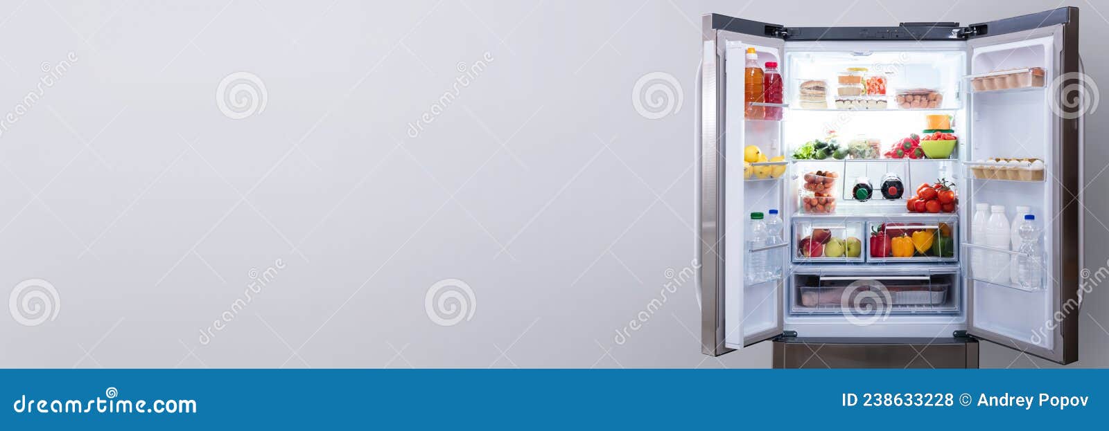 Full Open Refrigerator or Fridge Stock Photo - Image of appliance, tile ...