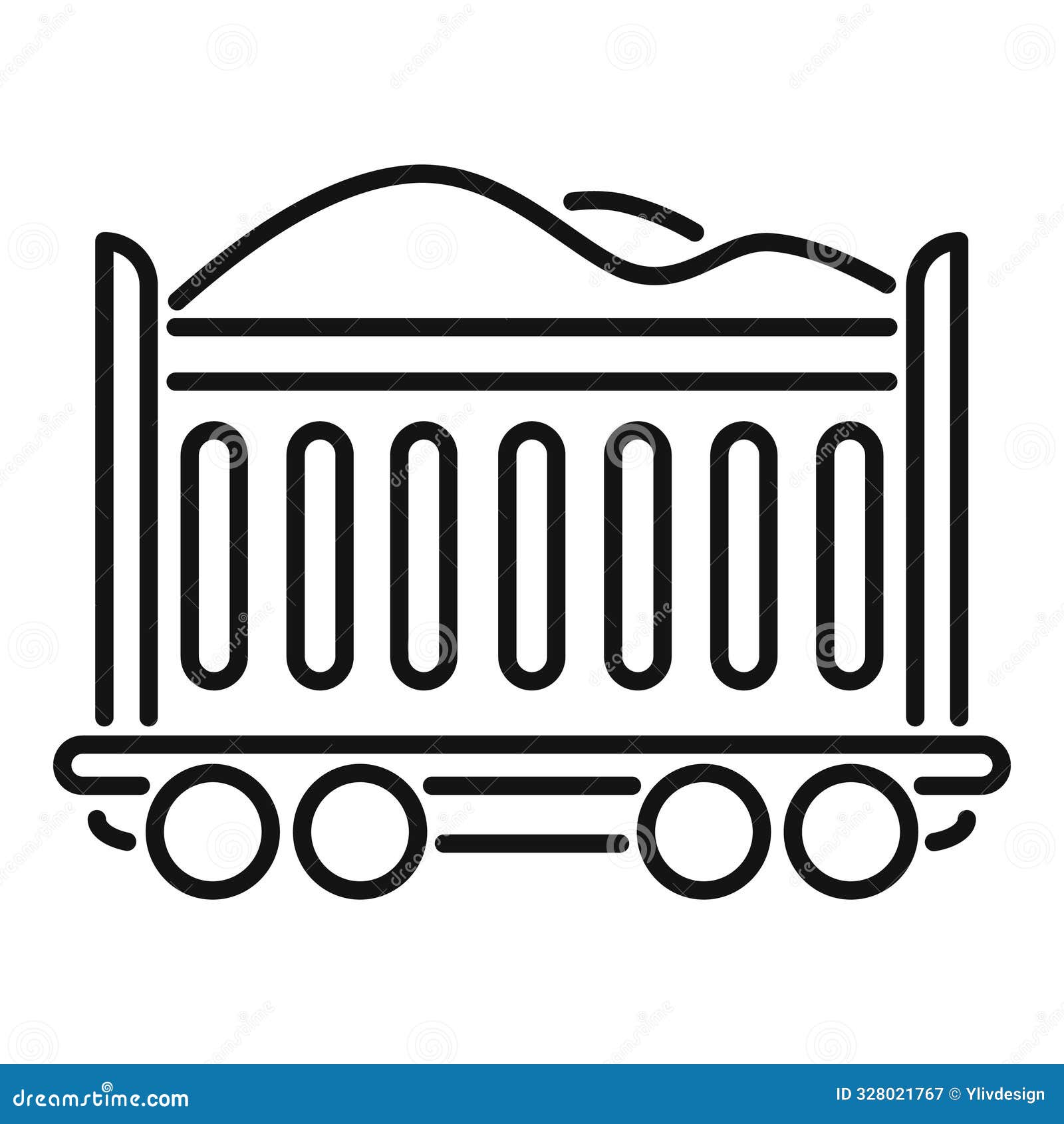 Full Open Top Wagon Carrying Bulk Cargo on Railroad Stock Illustration ...