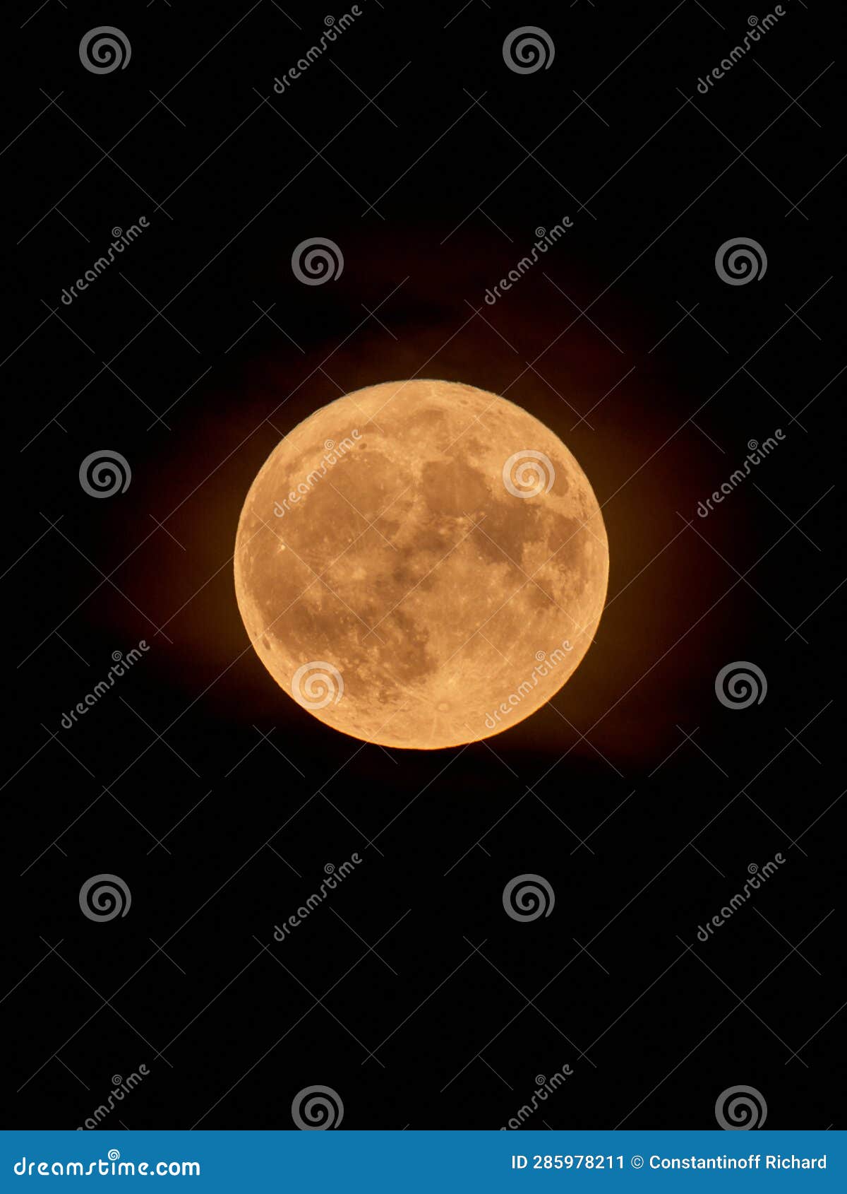 Full Orange Moon Movement Across the Sky Stock Image - Image of monthly ...