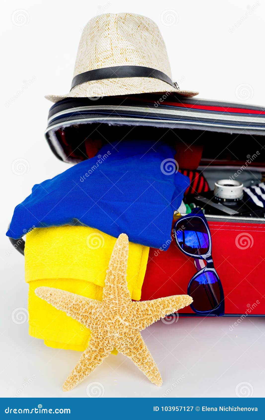 Full packed suitcase stock image. Image of luggage, summer - 103957127