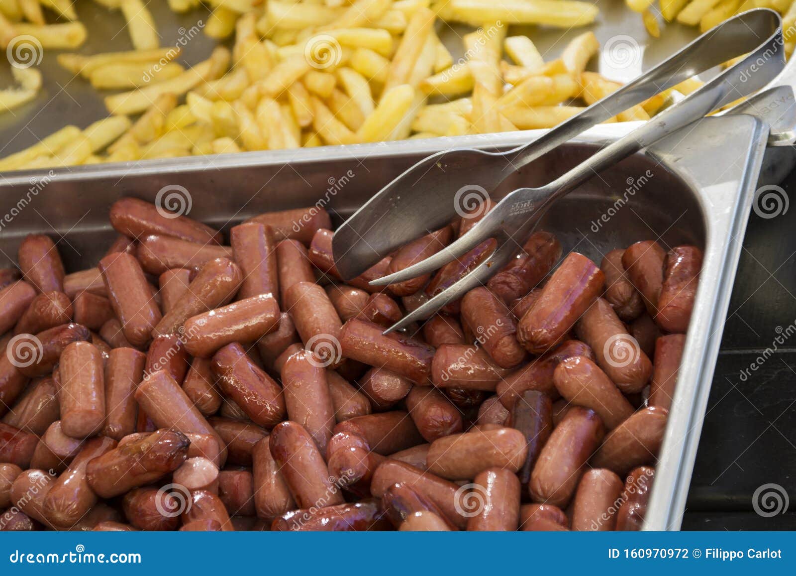 Full pan of Wurstel #5 stock photo. Image of ingredient - 160970972